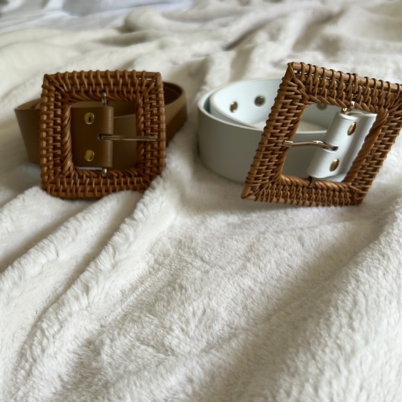 House of CB | Accessories | House Of Cb Belts In White And Beige | Poshmark
